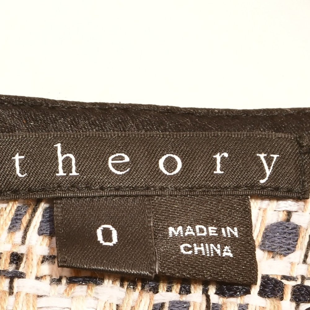 Theory Black Tweed Silk Color Block Sleeveless With P… - Gem